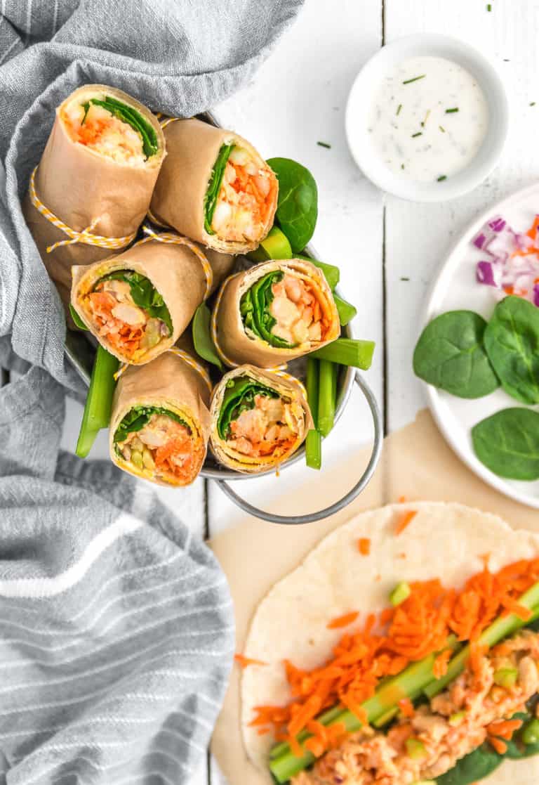Vegan Buffalo Bean Wrap - Monkey and Me Kitchen Adventures