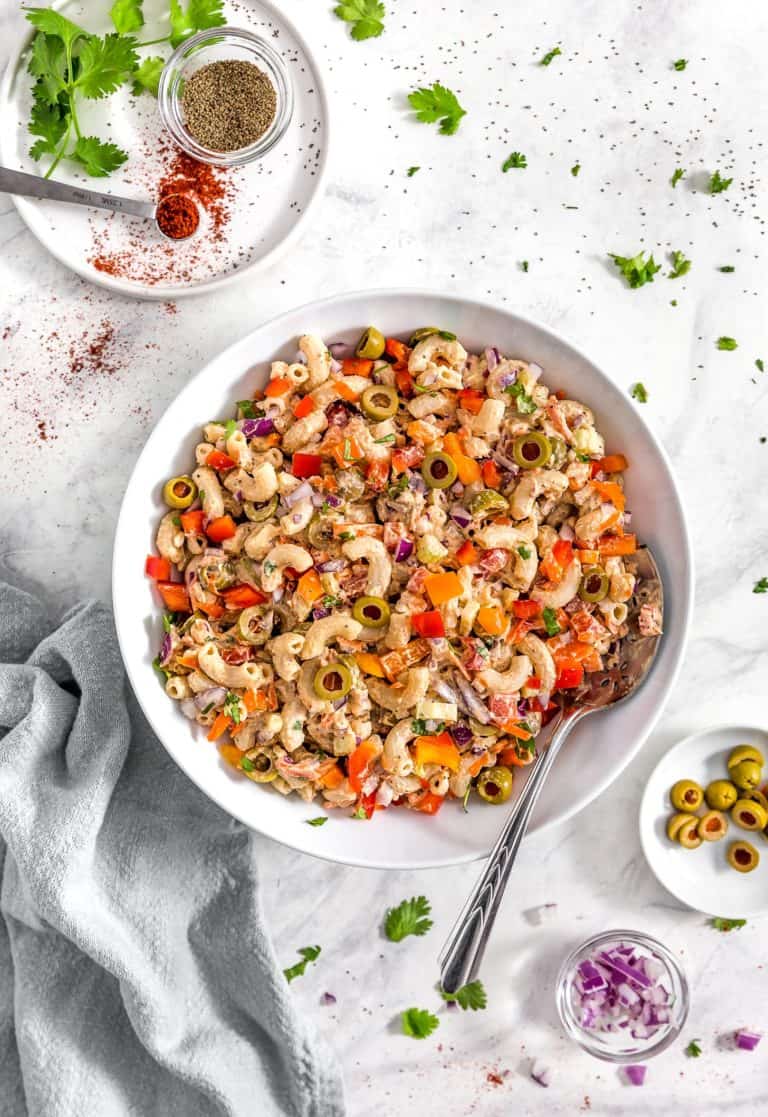Vegan Classic Macaroni Salad - Monkey and Me Kitchen Adventures