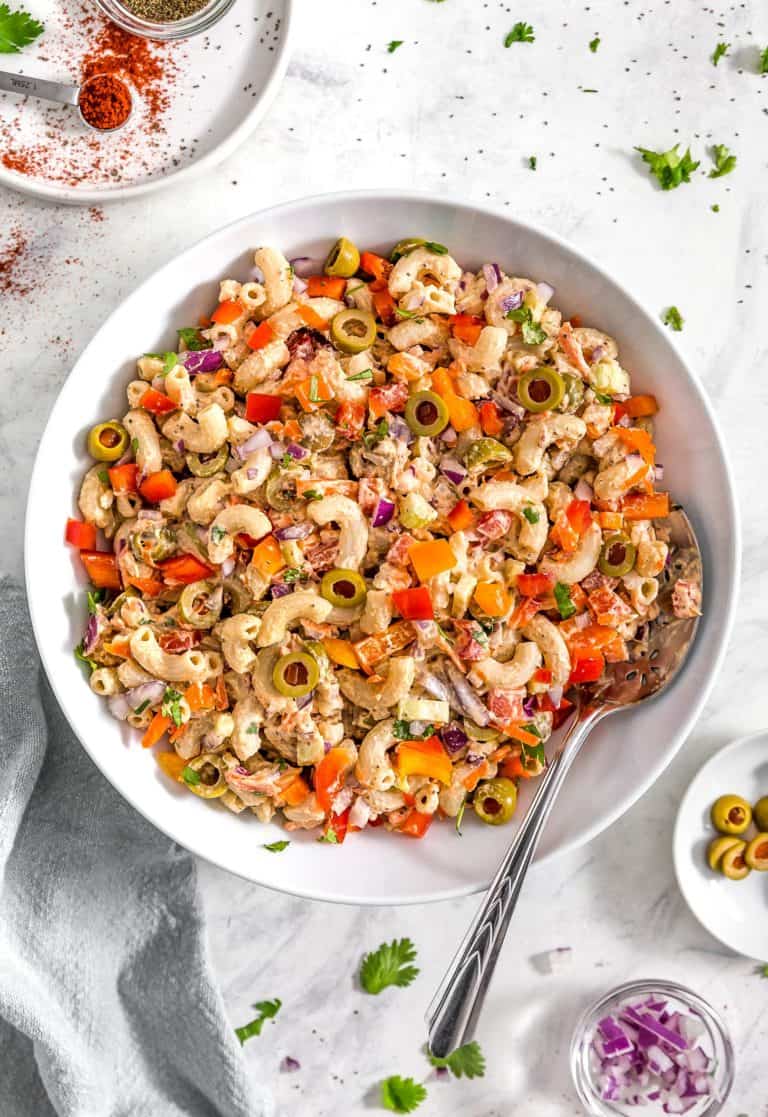 Vegan Classic Macaroni Salad - Monkey and Me Kitchen Adventures
