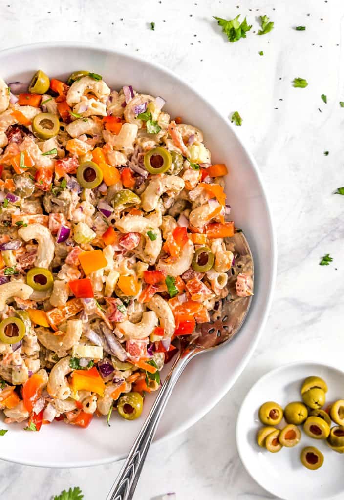 Vegan Classic Macaroni Salad - Monkey and Me Kitchen Adventures