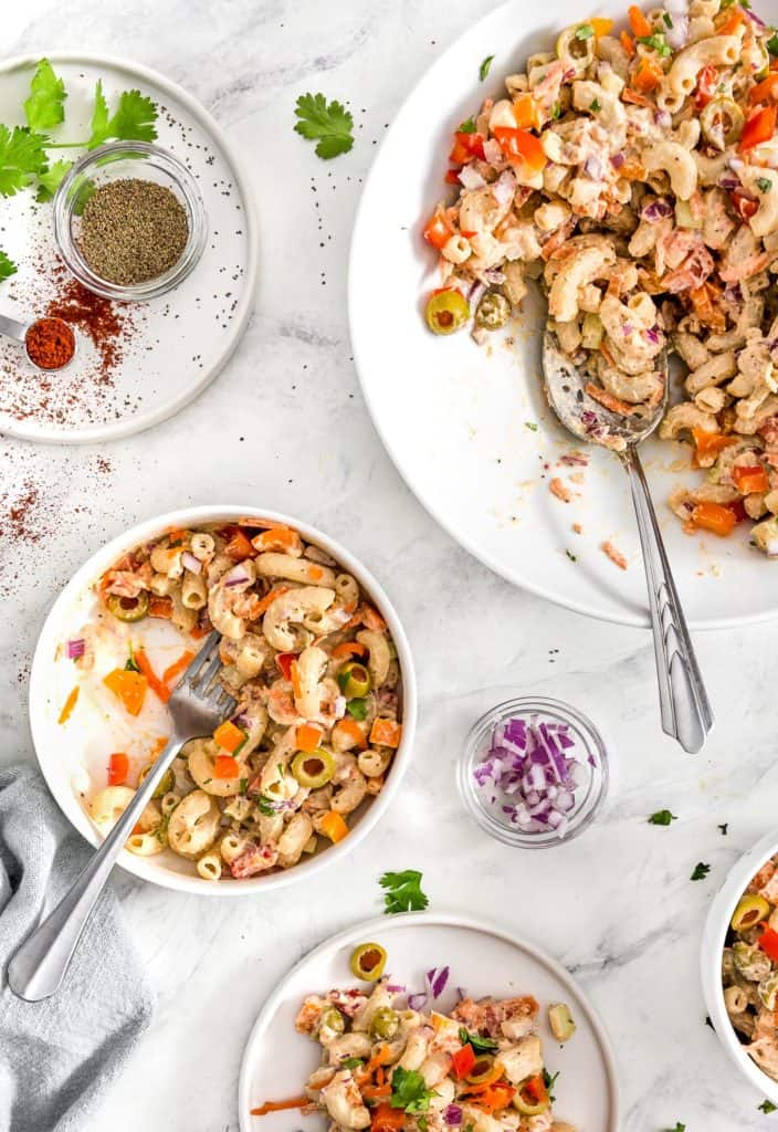 Vegan Classic Macaroni Salad - Monkey and Me Kitchen Adventures