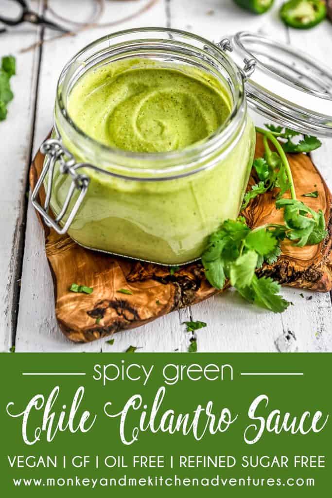 Spicy Green Chile Cilantro Sauce - Monkey and Me Kitchen Adventures