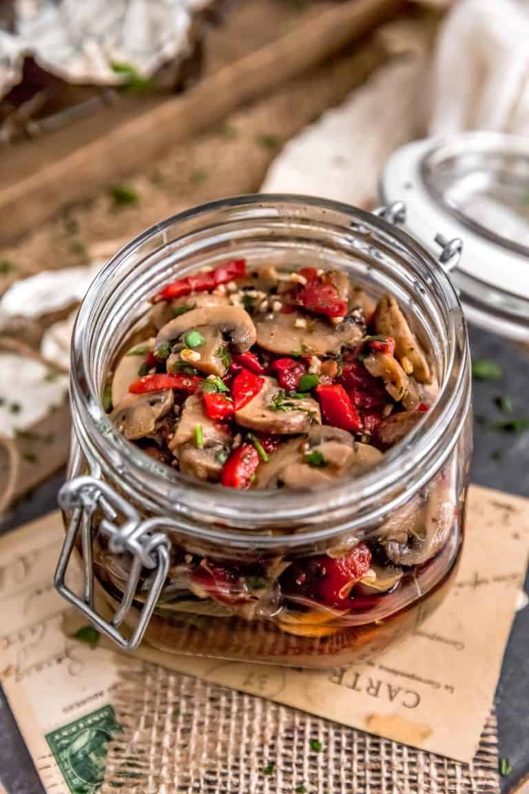 Deli-Style Marinated Mushroom Salad - Monkey and Me Kitchen Adventures