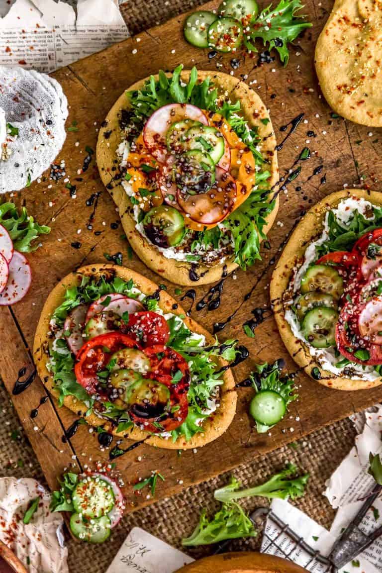 Mini Mediterranean Quinoa Flatbreads - Monkey and Me Kitchen Adventures