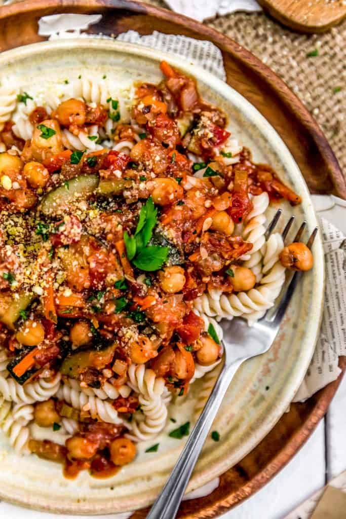 Italian Stewed Zucchini and Chickpeas - Monkey and Me Kitchen Adventures