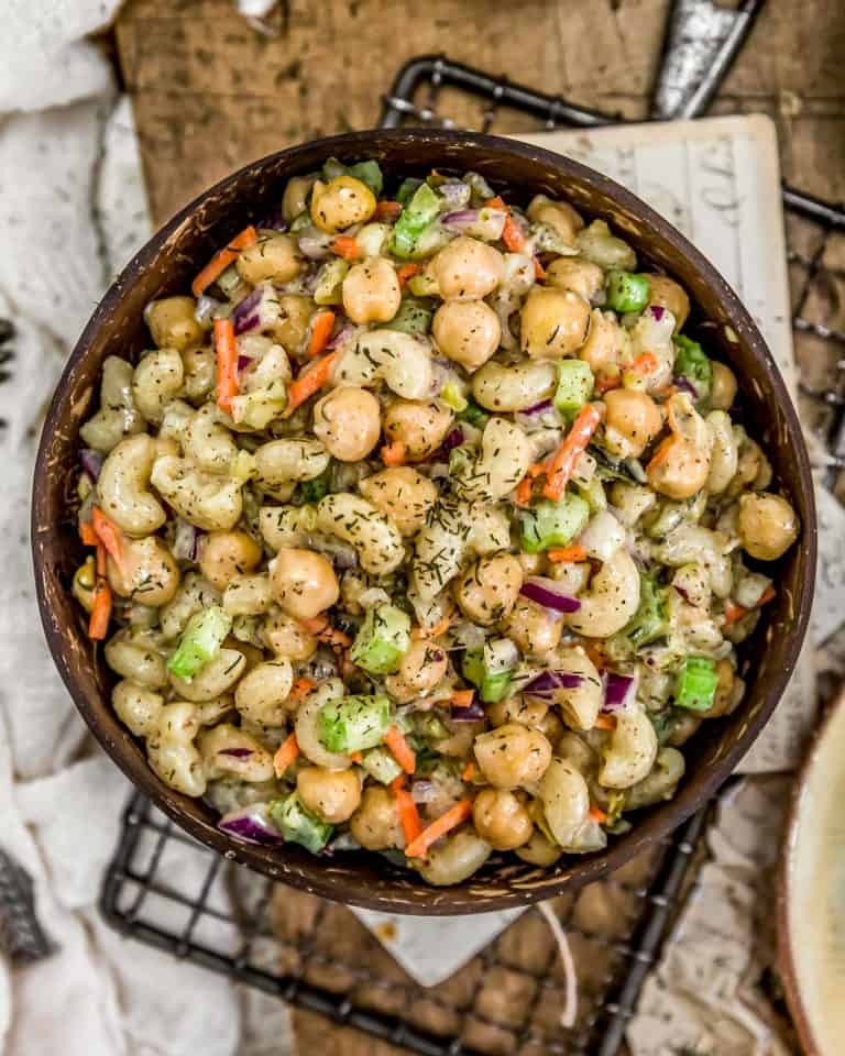 Vegan Pickle Macaroni Salad - Monkey and Me Kitchen Adventures