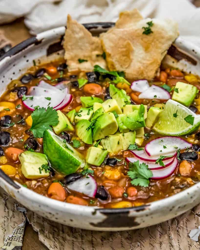 Easy Vegan Mexican Posole - Monkey and Me Kitchen Adventures