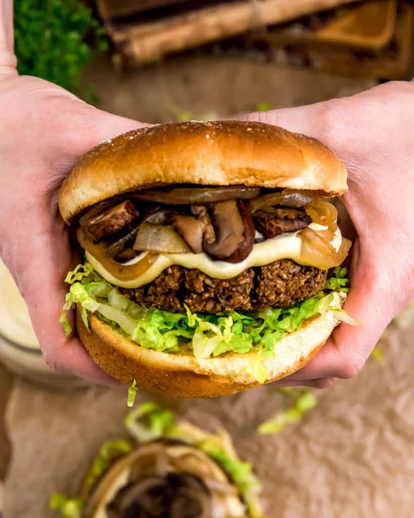 Vegan Patty Melt Burger - Monkey and Me Kitchen Adventures