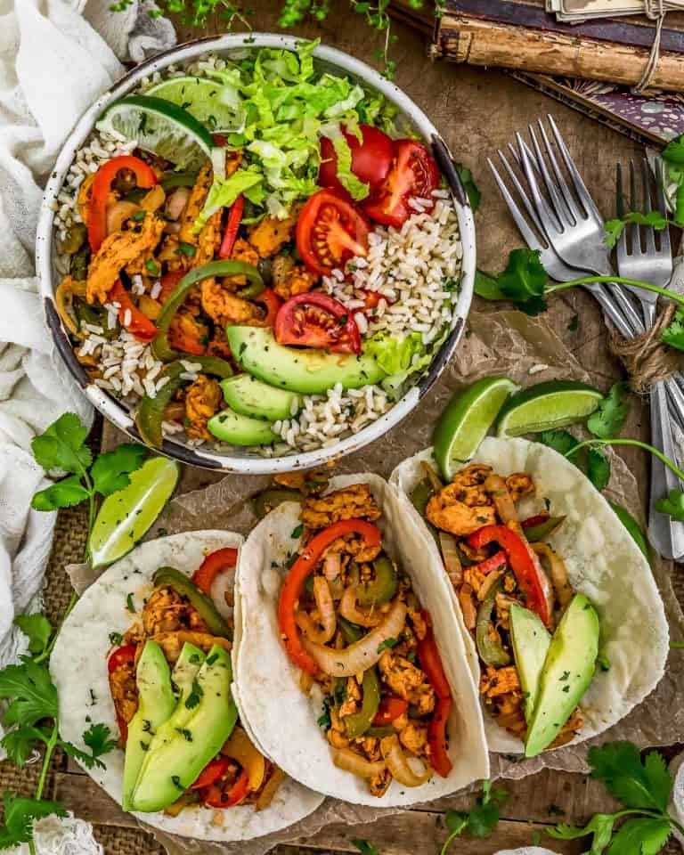 Vegan Soy Curl Fajitas - Monkey and Me Kitchen Adventures