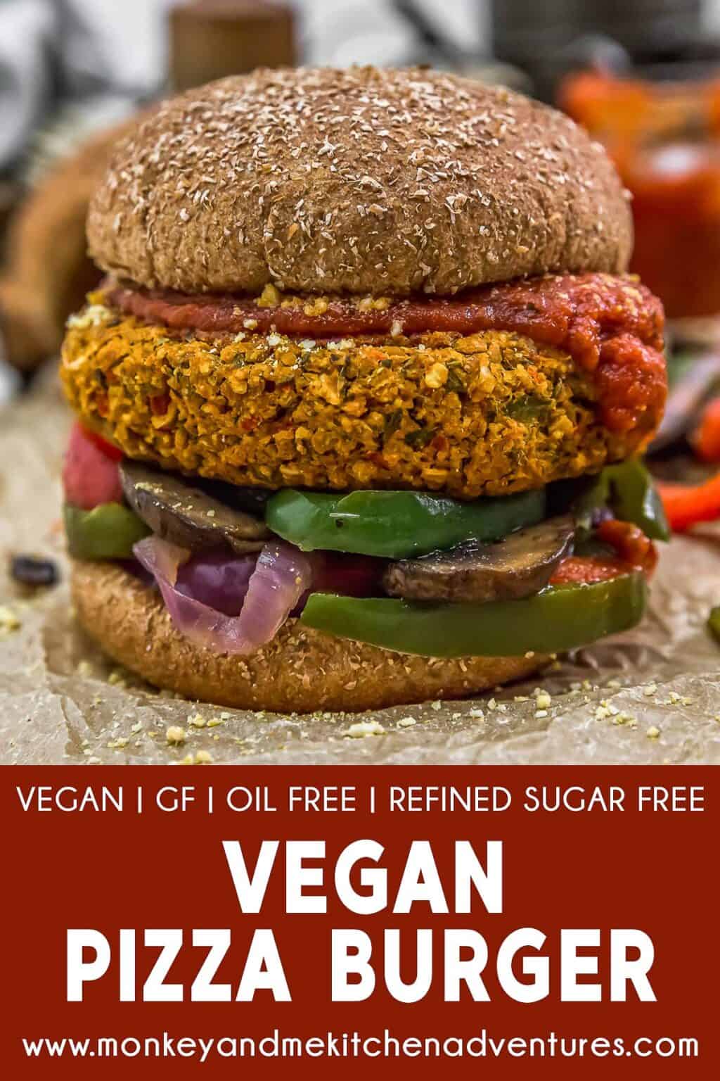 Vegan Pizza Burger - Monkey and Me Kitchen Adventures