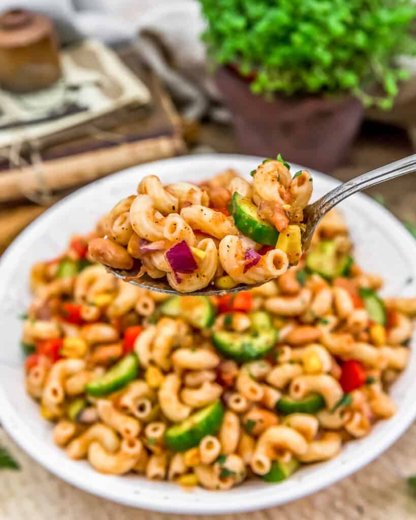 Easy Oil Free Salsa Pasta Salad - Monkey and Me Kitchen Adventures