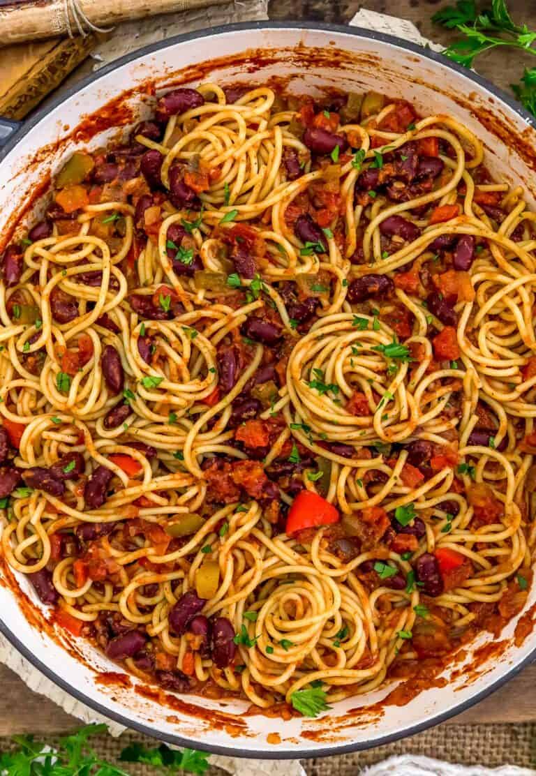 Vegan Chili-ghetti - Monkey and Me Kitchen Adventures