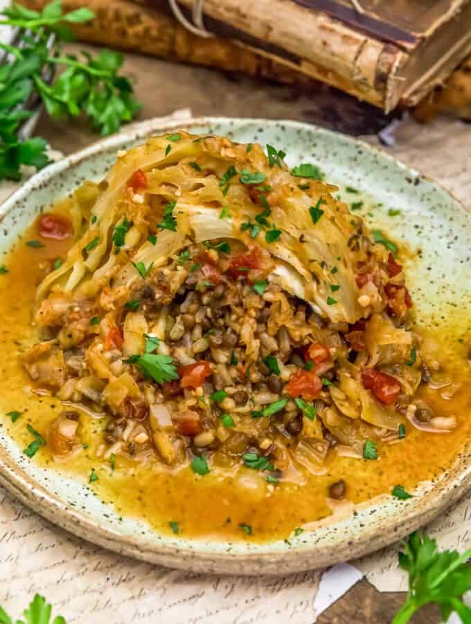 Instant Pot Lentil Pilaf Whole Stuffed Cabbage - Monkey and Me Kitchen ...