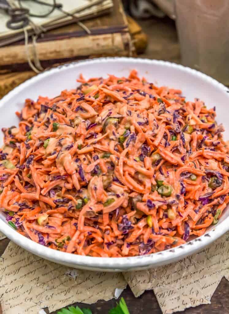 Carrot Salad with Maple Mustard Dressing - Monkey and Me Kitchen Adventures