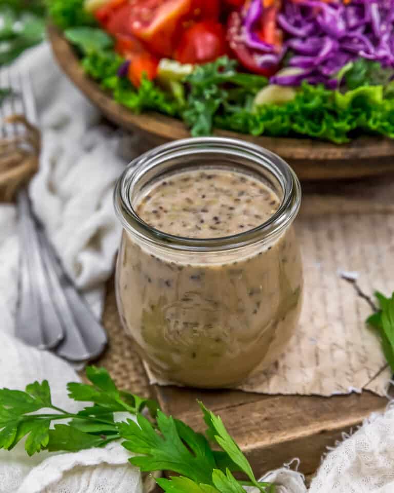 Creamy Herb Tahini Vinaigrette - Monkey and Me Kitchen Adventures