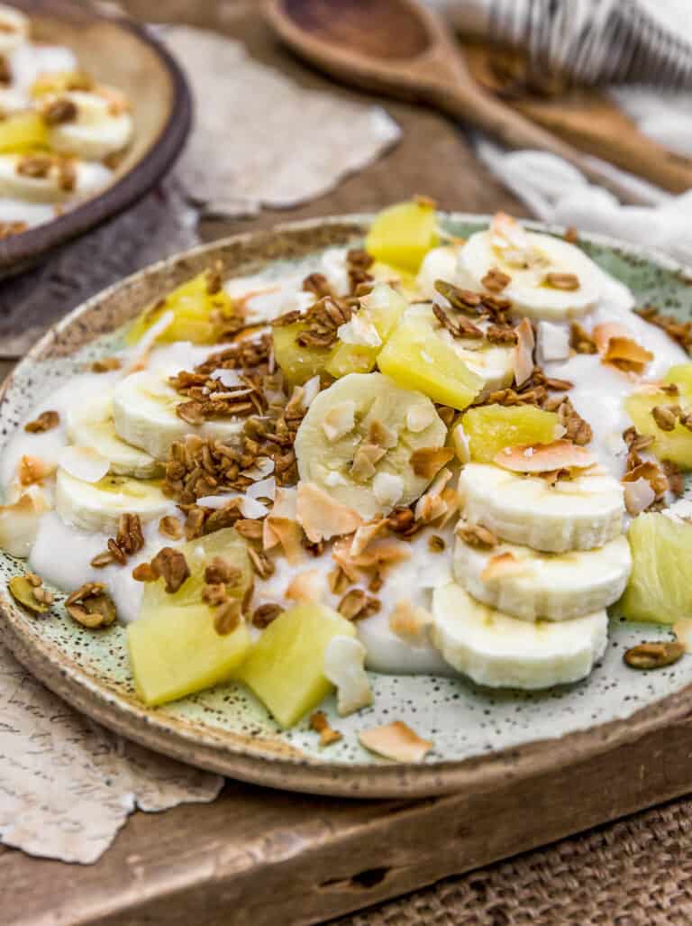 Breakfast Pina Colada Yogurt Bowl - Monkey and Me Kitchen Adventures