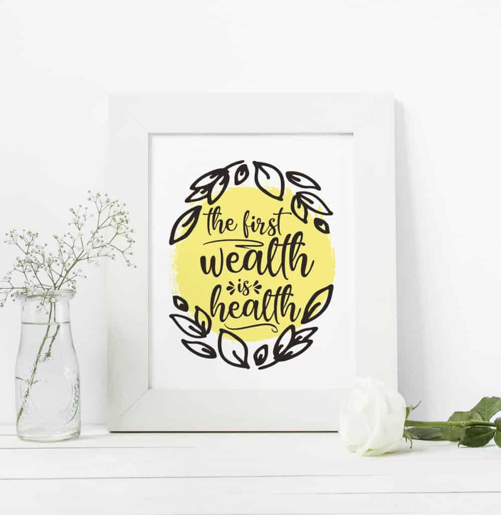 Wealth is Health Printable - Monkey and Me Kitchen Adventures