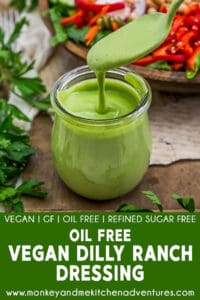 Oil Free Vegan Dilly Ranch Dressing - Monkey and Me Kitchen Adventures