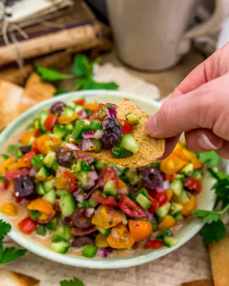 Oil Free Greek Salsa - Monkey and Me Kitchen Adventures