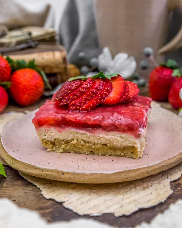 Vegan Strawberry Cheesecake Dessert - Monkey and Me Kitchen Adventures
