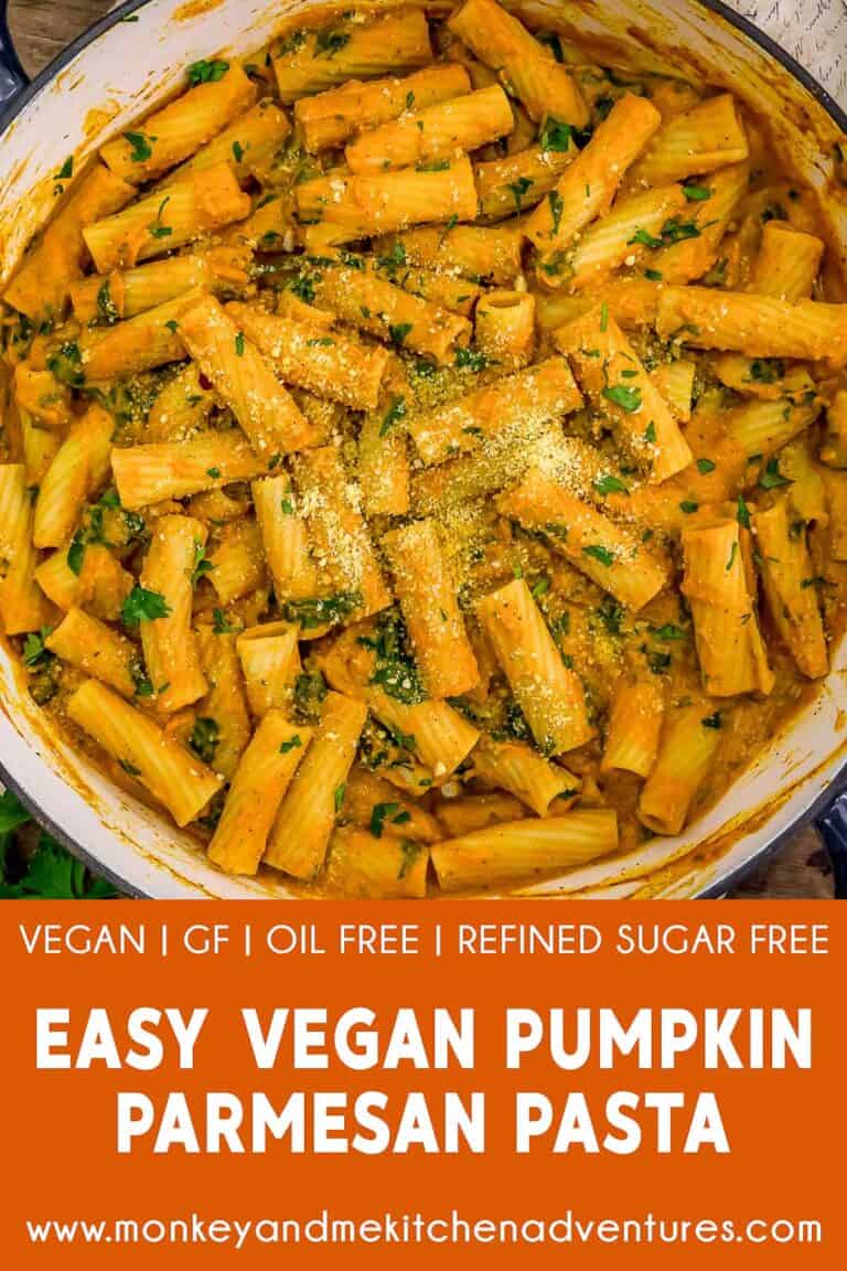 Easy Vegan Pumpkin Parmesan Pasta - Monkey and Me Kitchen Adventures
