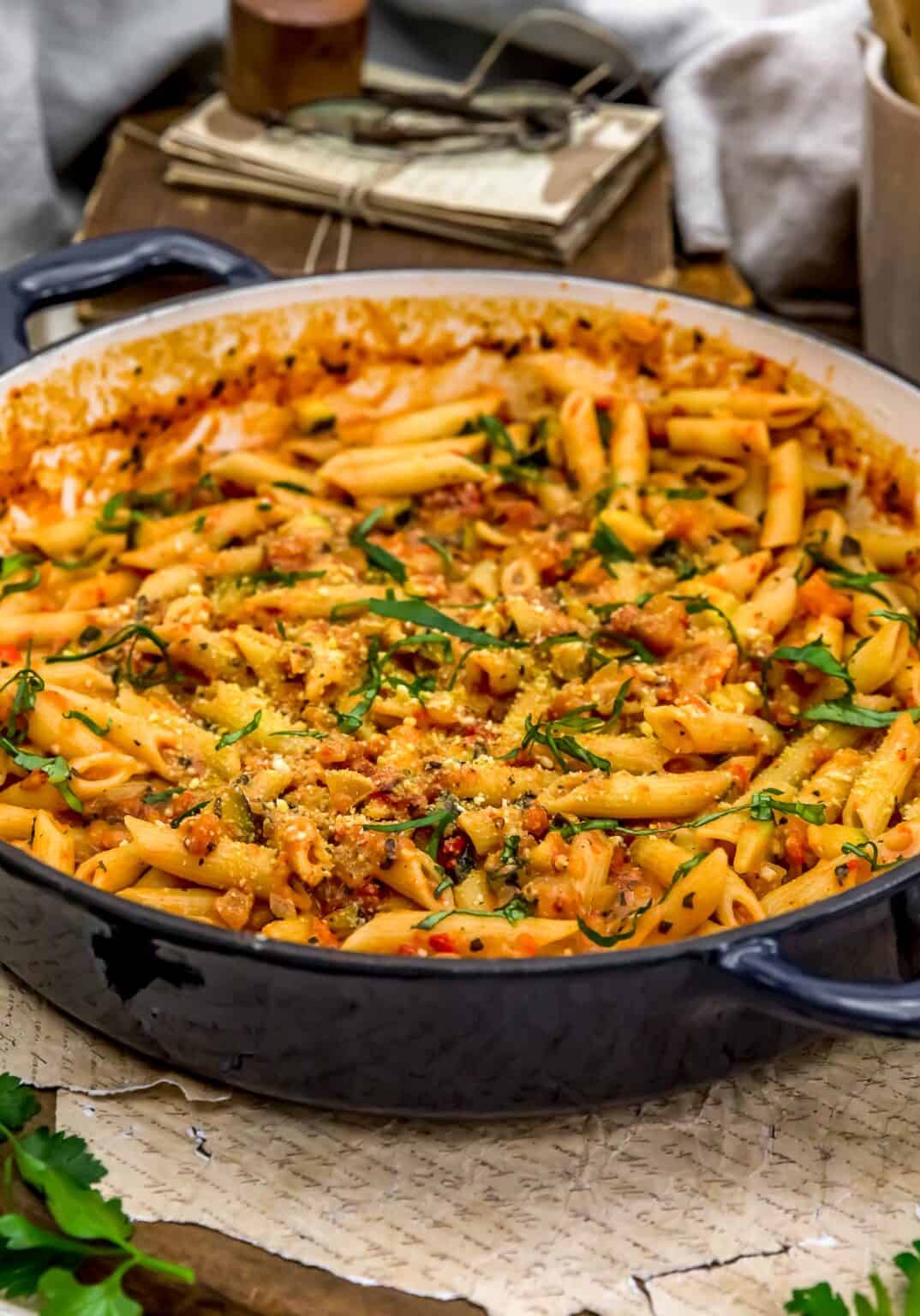 Tomato Roasted Red Pepper Pasta - Monkey and Me Kitchen Adventures