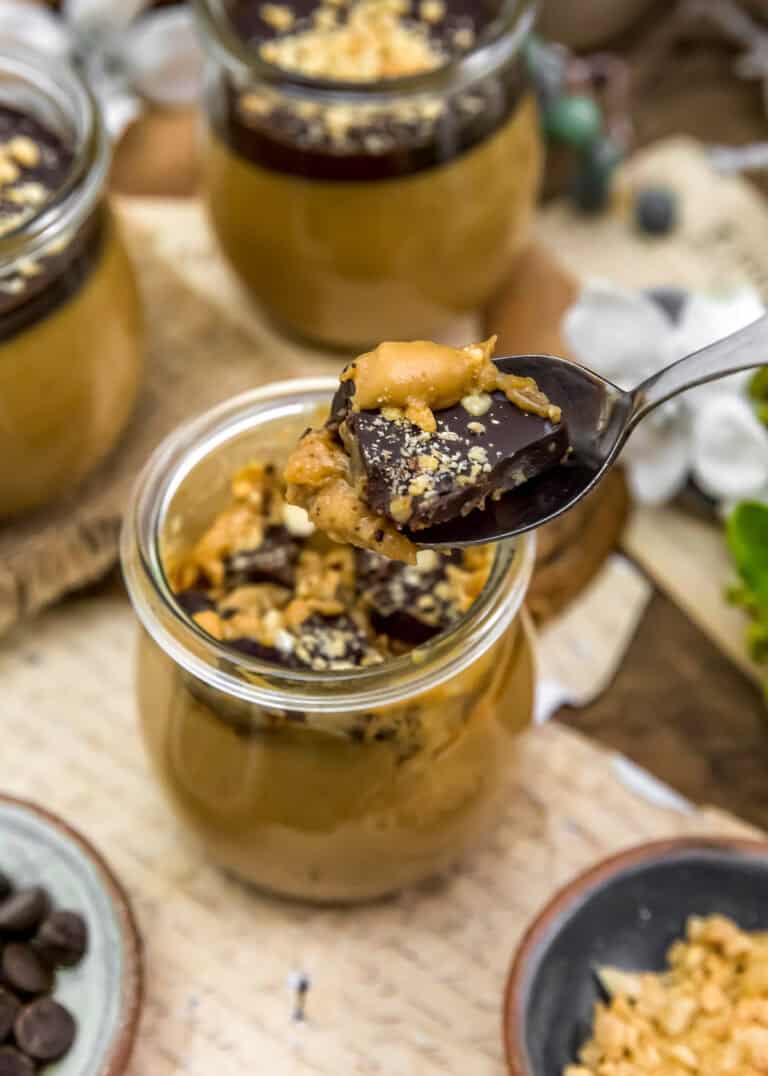 Vegan Peanut Butter Mousse with Chocolate Shell Topping - Monkey and Me ...