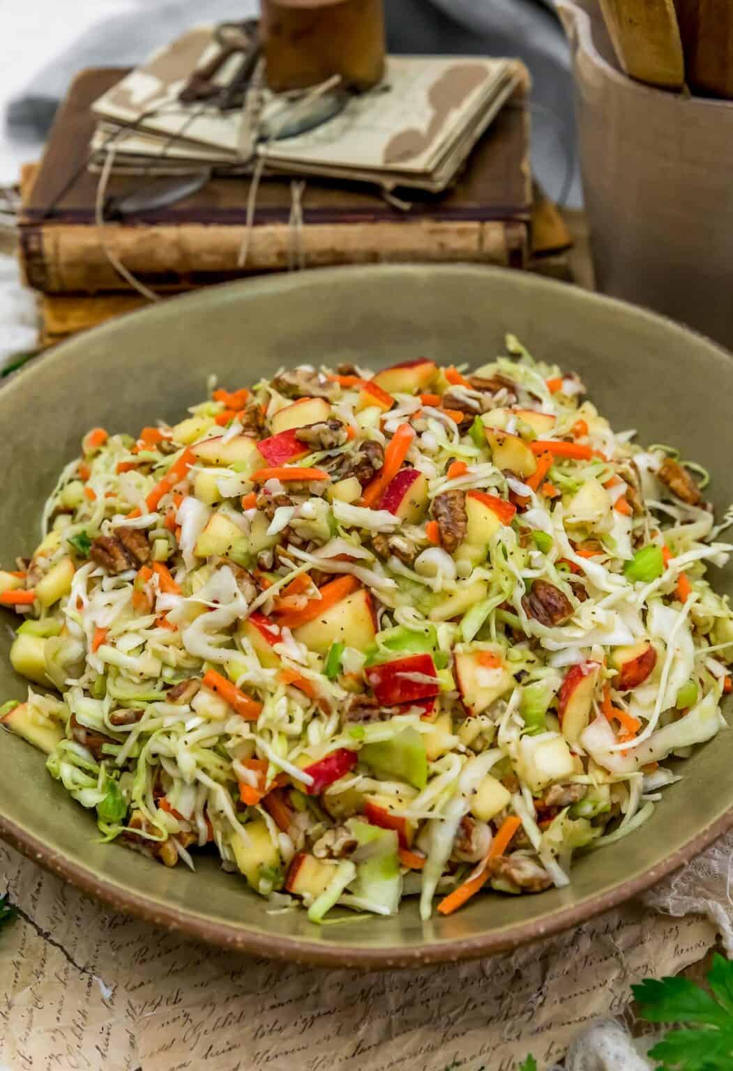 Healthy Apple Dijon Horseradish Coleslaw - Monkey and Me Kitchen Adventures
