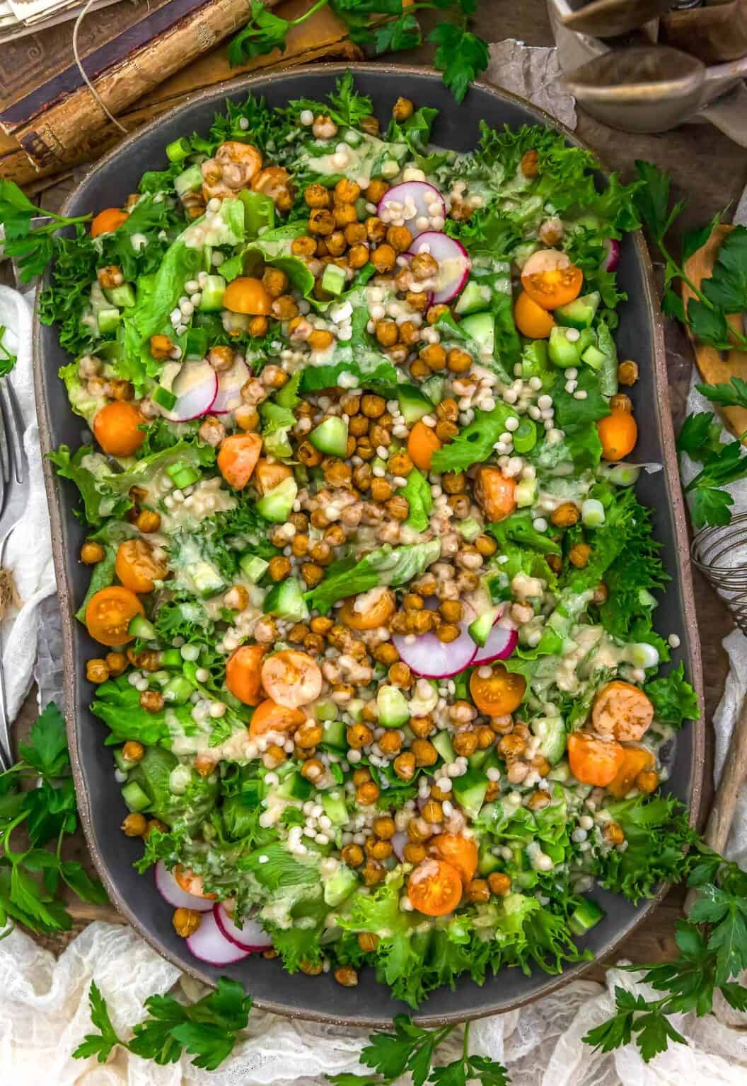 Middle Eastern Spicy Roasted Chickpea Salad - Monkey and Me Kitchen ...