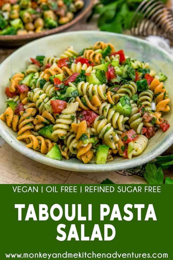 Oil Free Tabouli Pasta Salad - Monkey and Me Kitchen Adventures