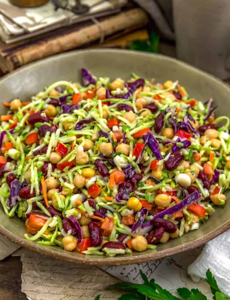 Easy Power Bean Salad with Miso Dressing - Monkey and Me Kitchen Adventures