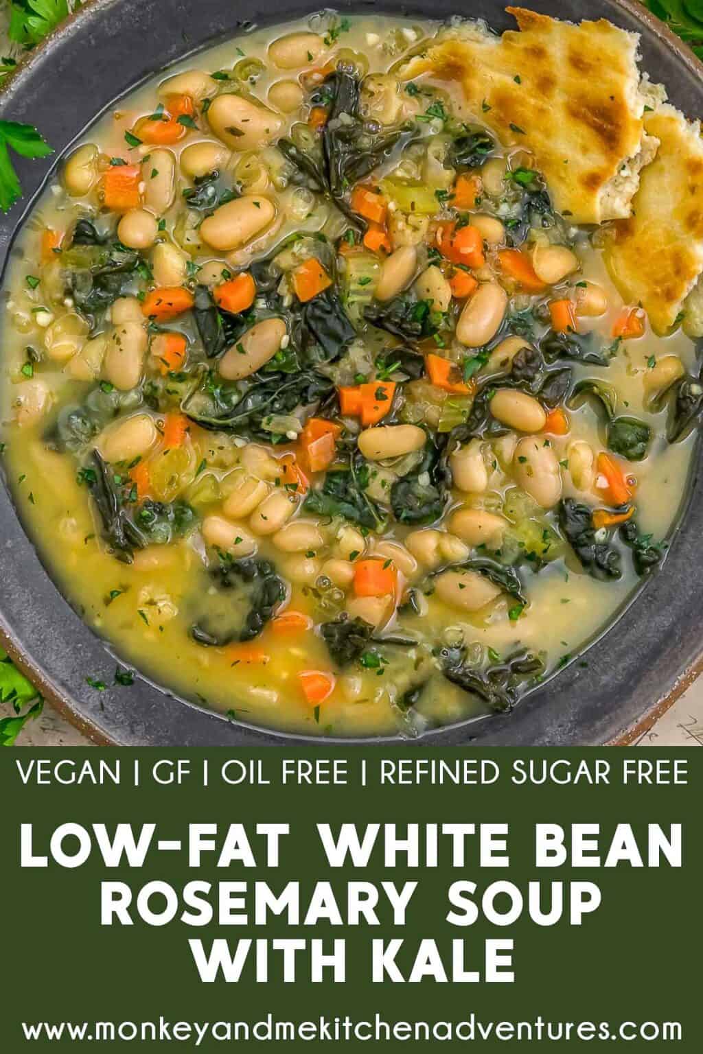 Low-Fat White Bean Rosemary Soup with Kale - Monkey and Me Kitchen ...