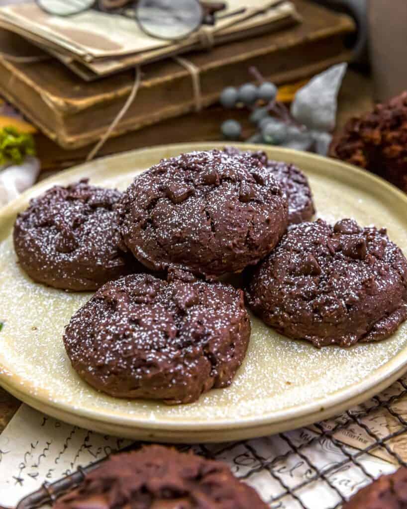 Vegan Double Chocolate Cake Cookies - Monkey and Me Kitchen Adventures
