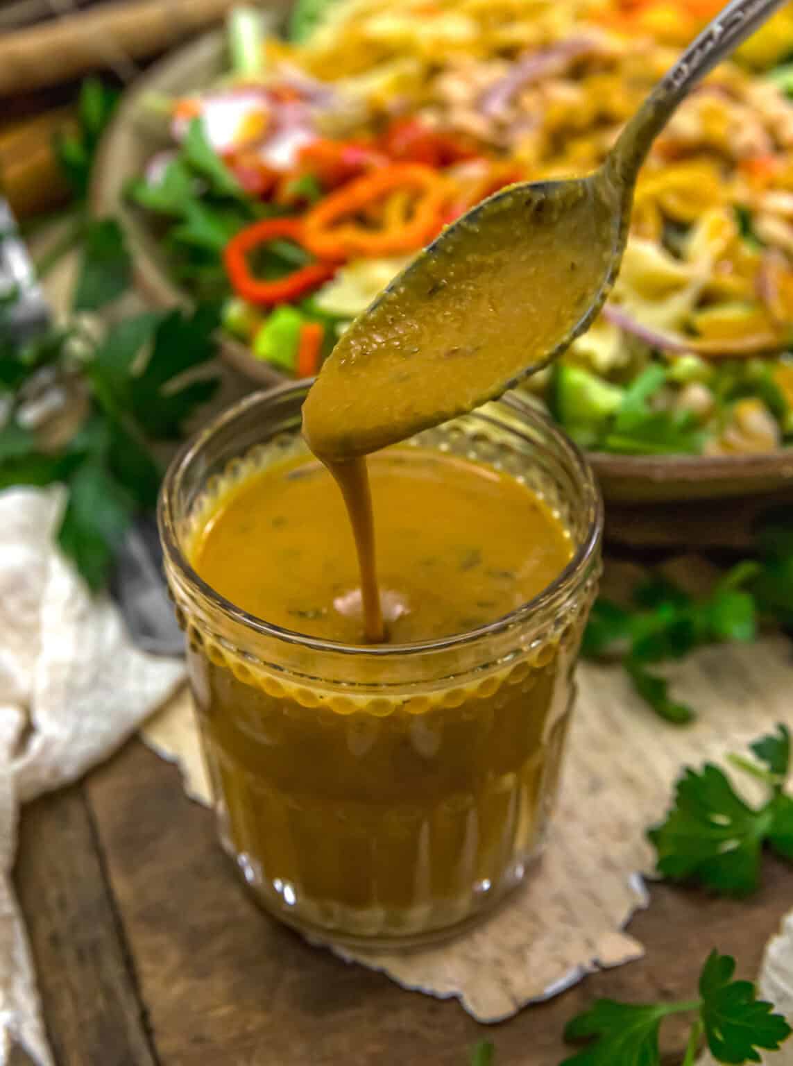 Oil Free Vegan Cheesy Dijon Dressing - Monkey and Me Kitchen Adventures