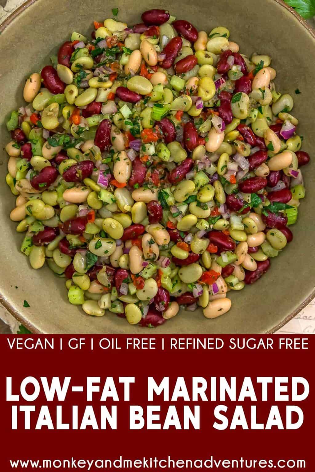 Low-Fat Marinated Italian Bean Salad - Monkey and Me Kitchen Adventures