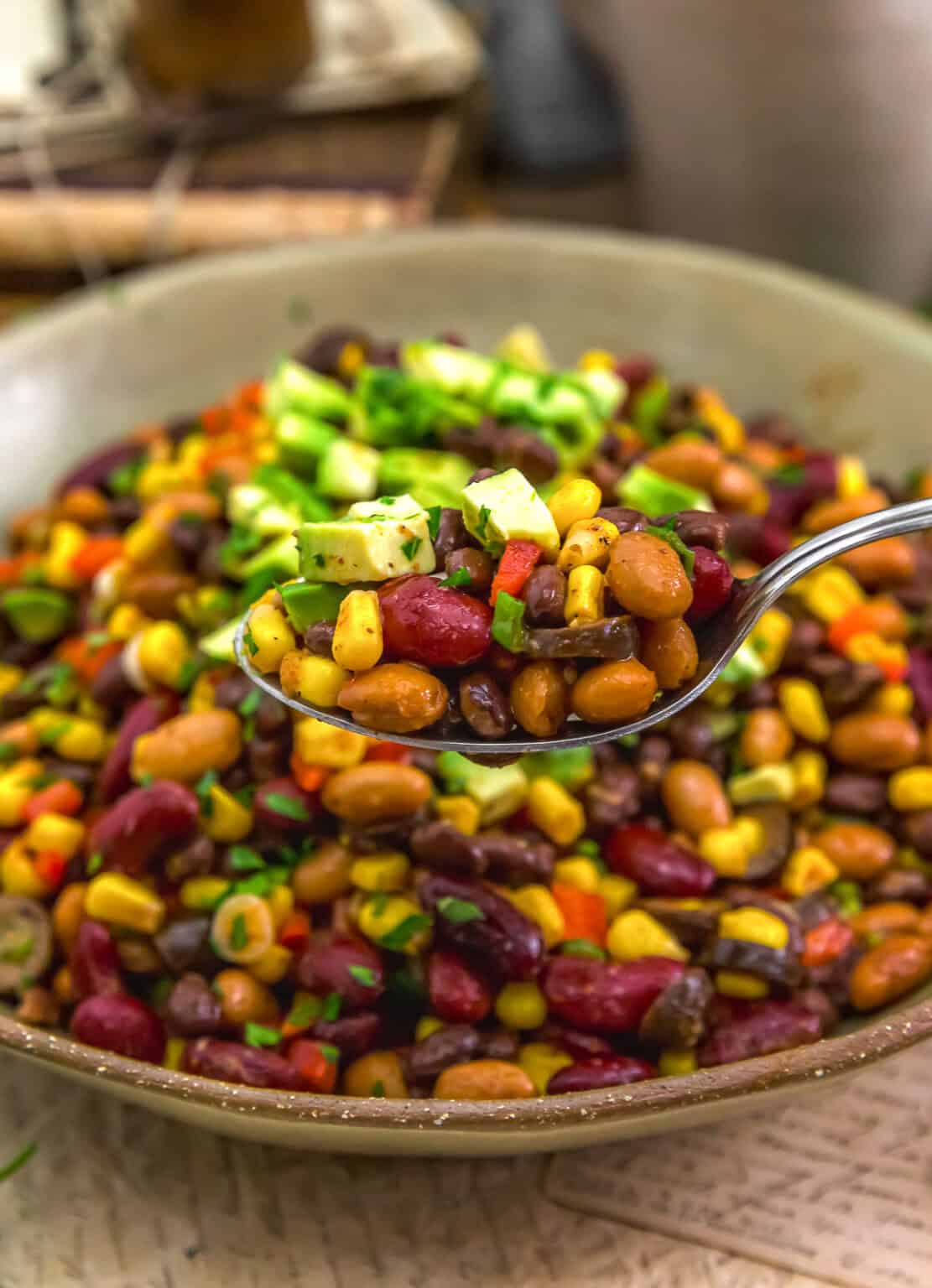 Easy Mexican Three Bean Salad - Monkey and Me Kitchen Adventures