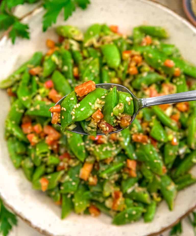 Asian Snap Pea Salad - Monkey and Me Kitchen Adventures