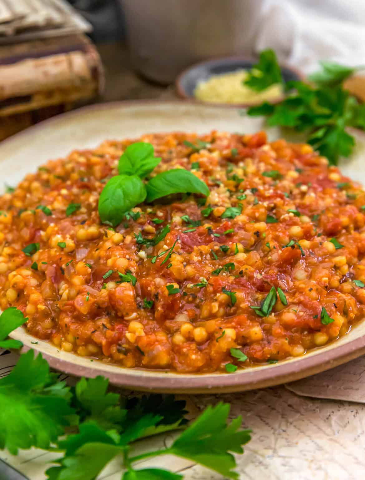 Italian Fregola-Style (Sardinian) Pasta Skillet - Monkey and Me Kitchen ...