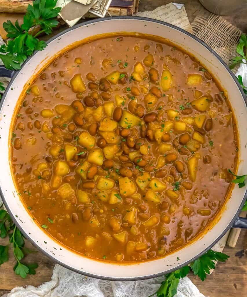 Spanish Poor Man’s Beans and Potatoes - Monkey and Me Kitchen Adventures