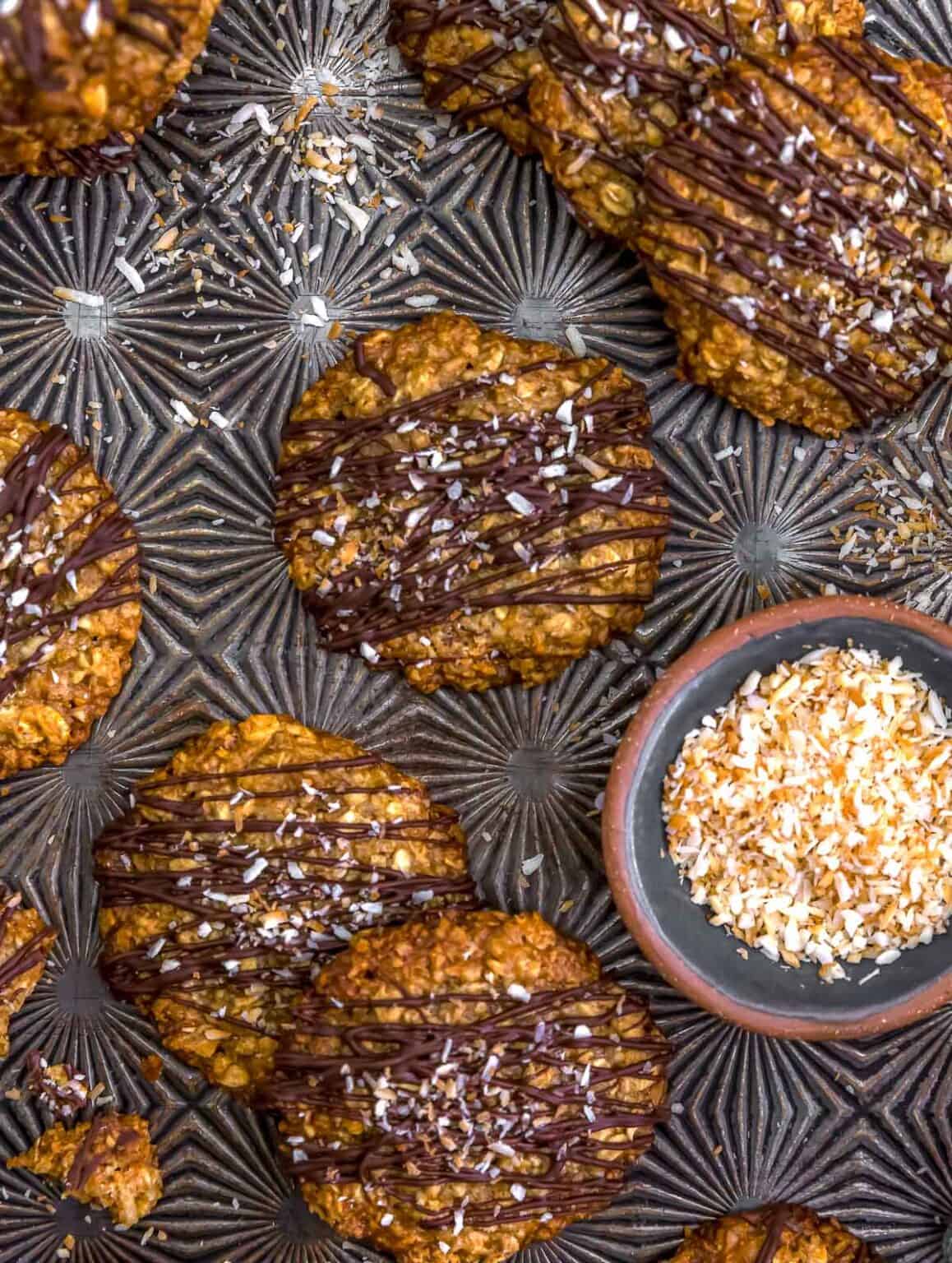 Thin Crispy Oatmeal Coconut Lace-Style Cookies - Monkey and Me Kitchen Adventures