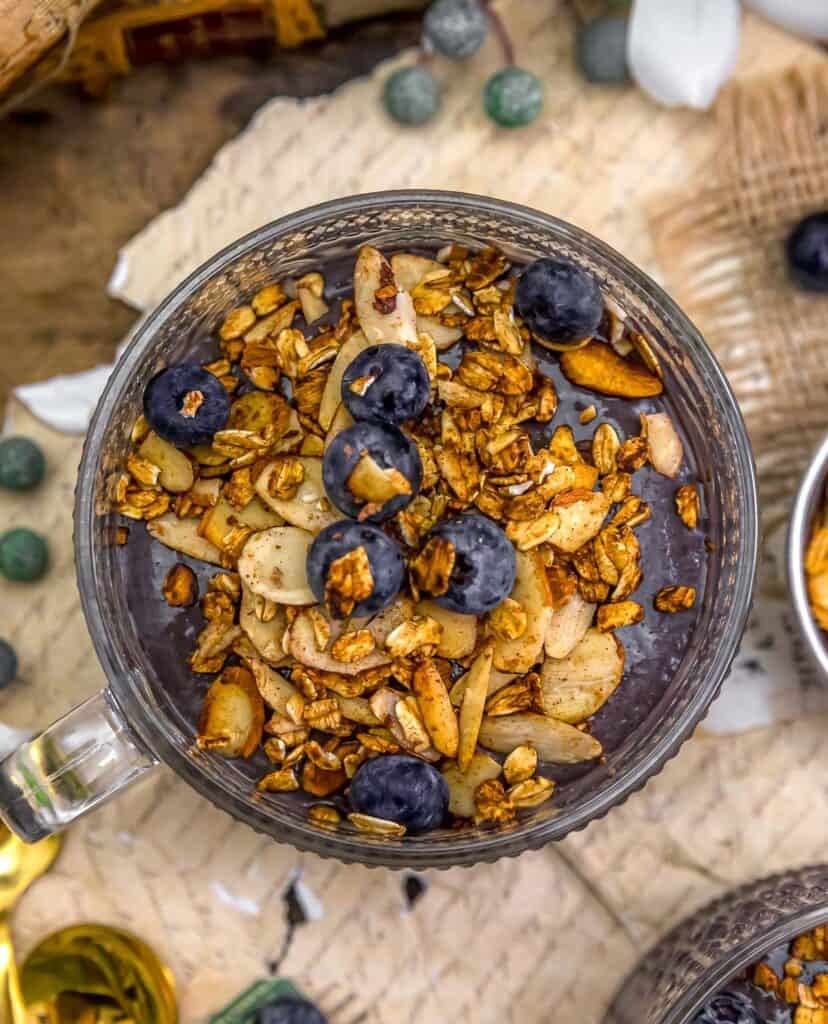 Blueberry Crisp Blended Chia Pudding - Monkey and Me Kitchen Adventures